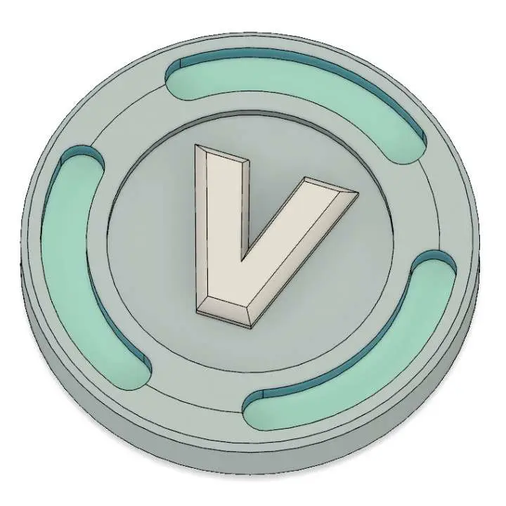 Free Badges & Coins STL Download - V-bucks by user4074369612