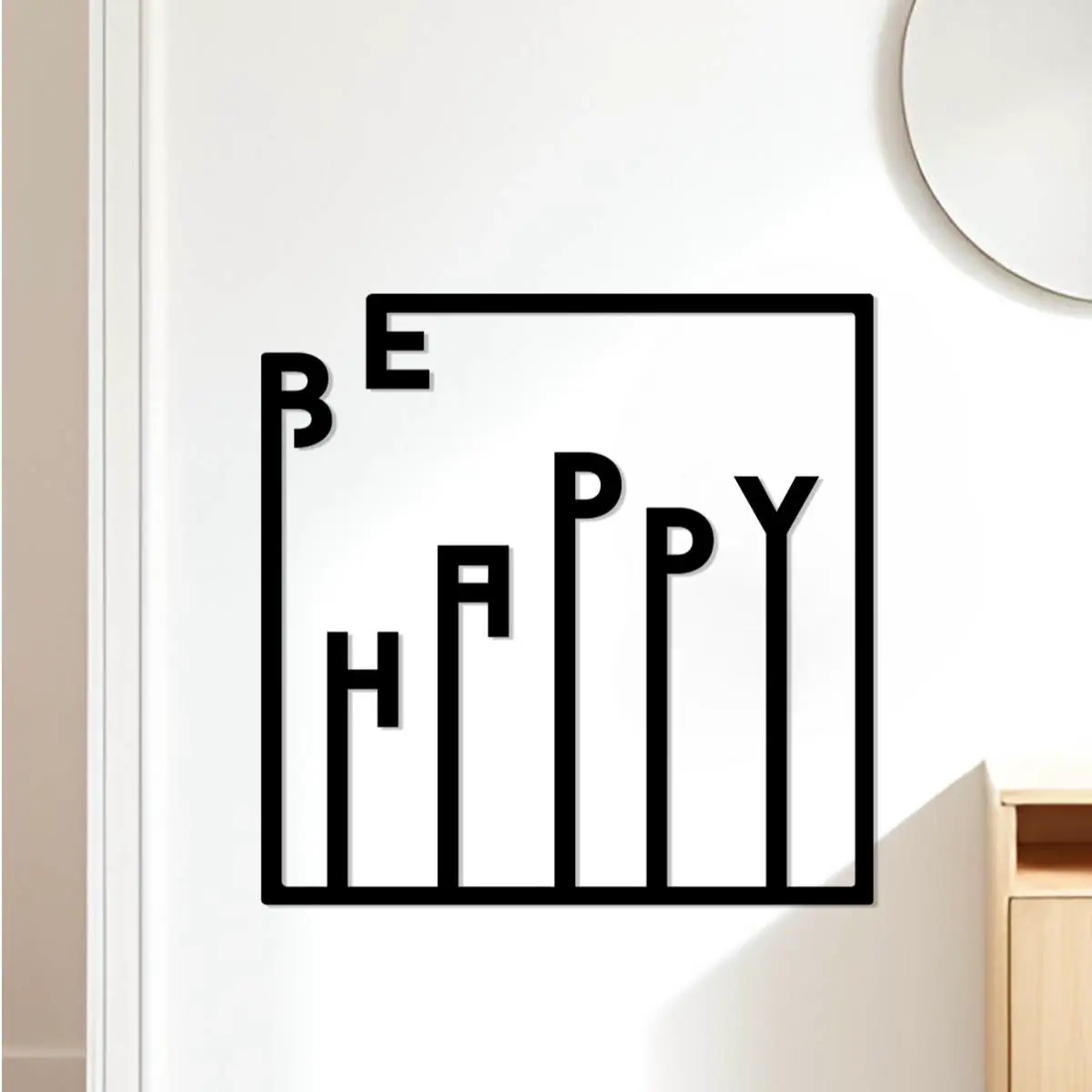 Home Decorations & Ornaments STL Download - Be Happy Wall Art, Wall ...