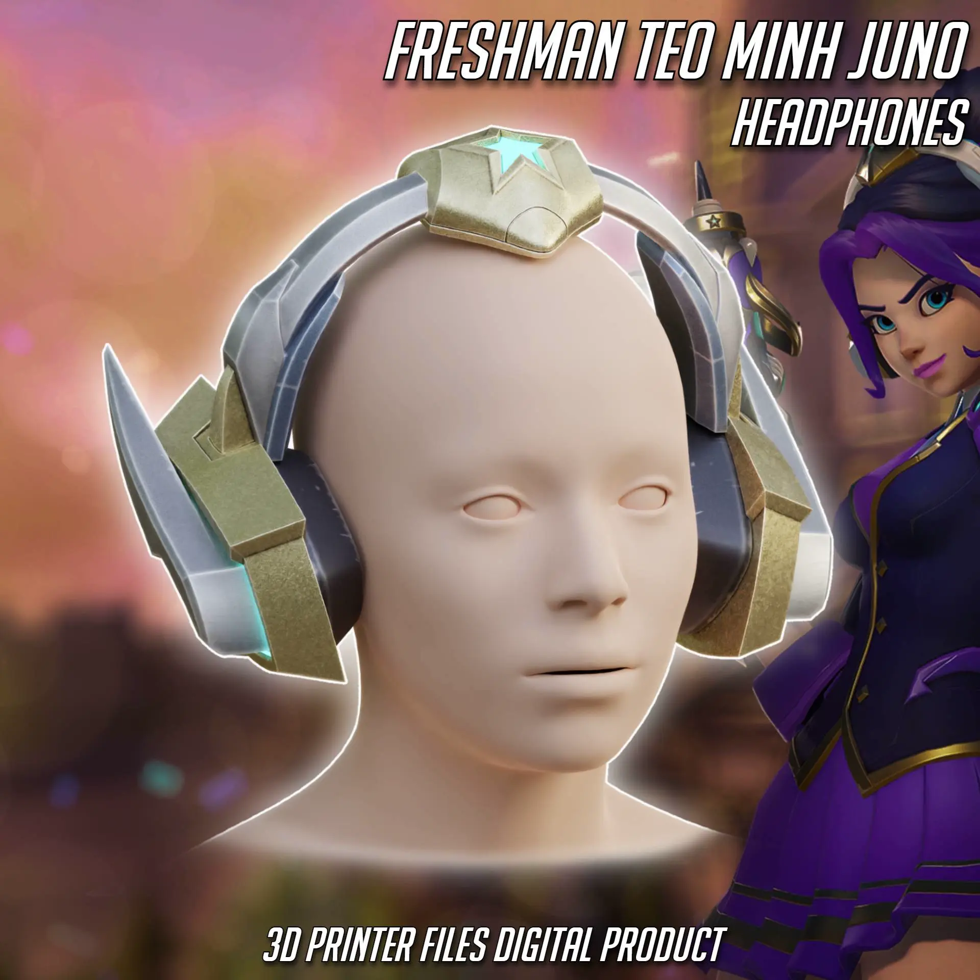 Cosplay STL Download - Juno Freshman Teo Minh Cosplay Headphones ...