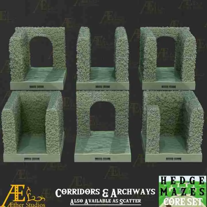 Props & Terrain STL Download - AEHDGE01 - Hedge Mazes Core Setby Aether ...