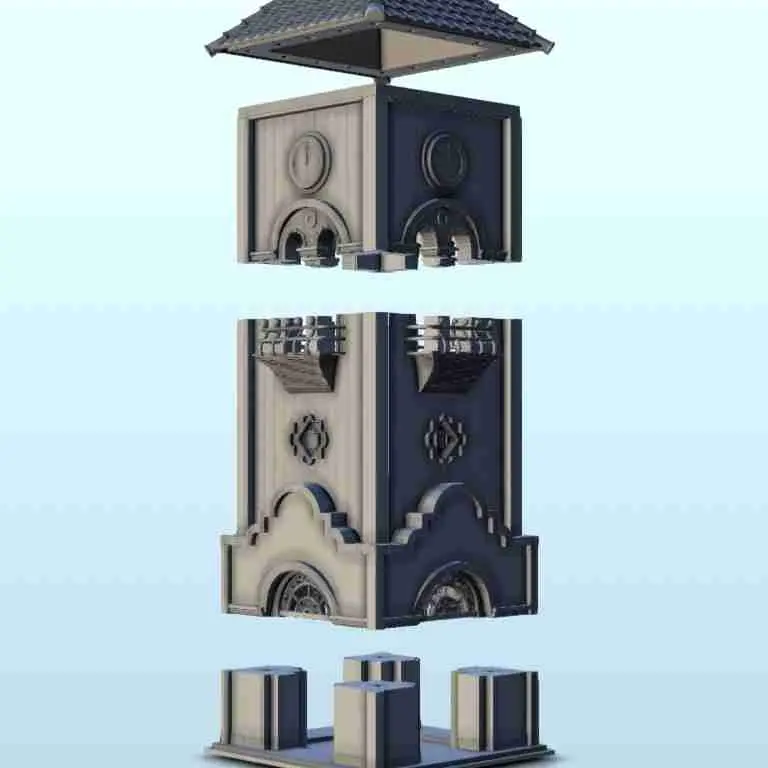Props & Terrain STL Download - Wild West bell tower 17 - western old ...