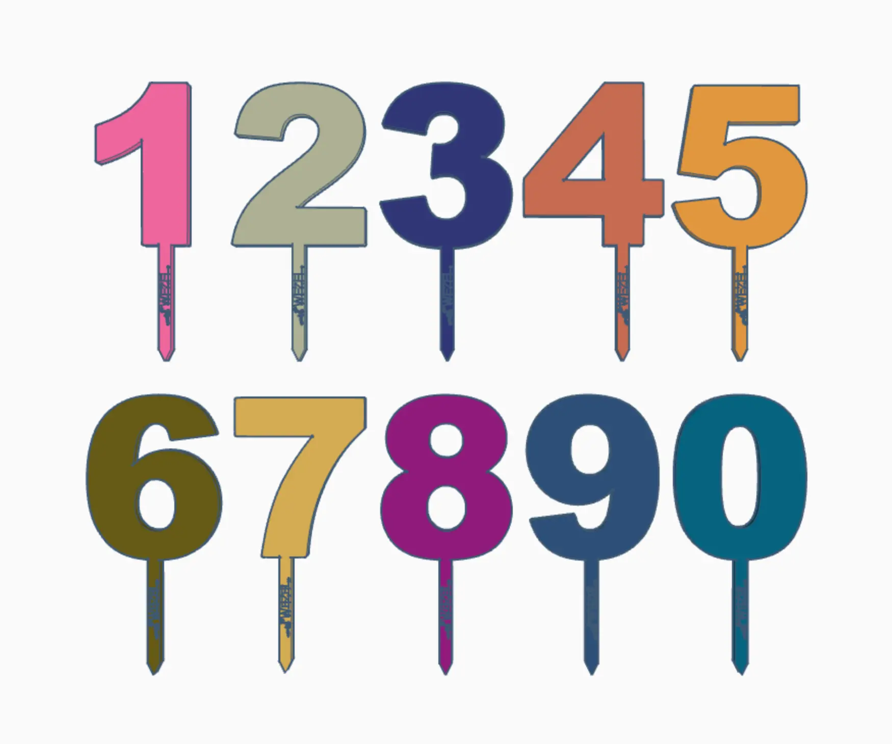 Badges & Coins STL Download - Number cake topper/cupcake topperby Wes ...