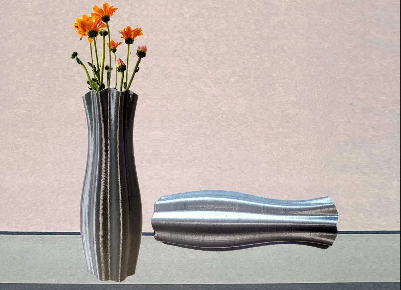 Home Decorations & Ornaments STL Download - Modern Wave Vase for Dried ...