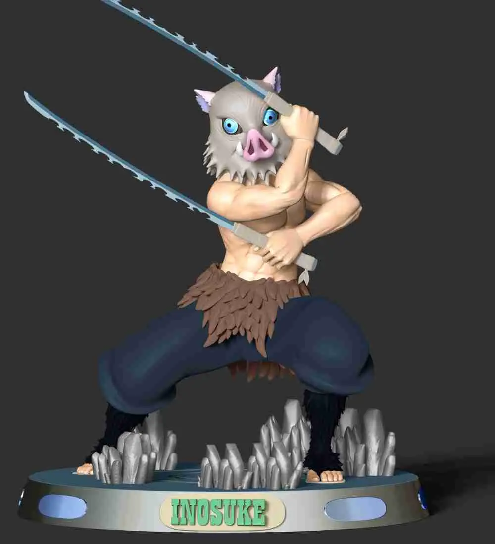 Characters & Creatures STL Download - Inosuke Hashibira - Demon ...