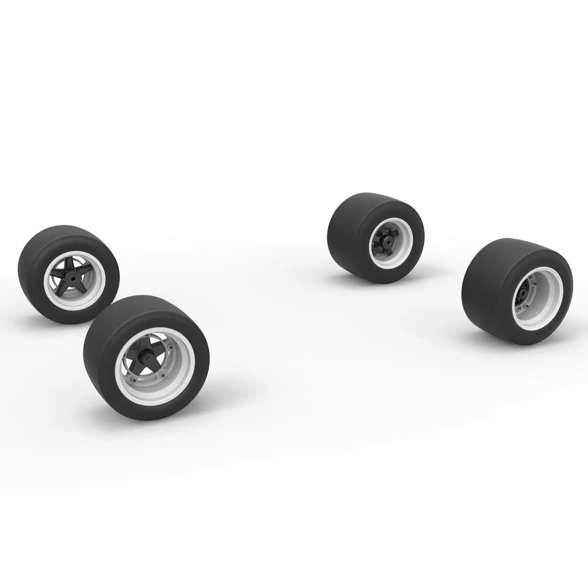 Vehicles & Machinery STL Download - Wheel set of Asphalt Supermodified stock car V2 Scale 1:25 ...