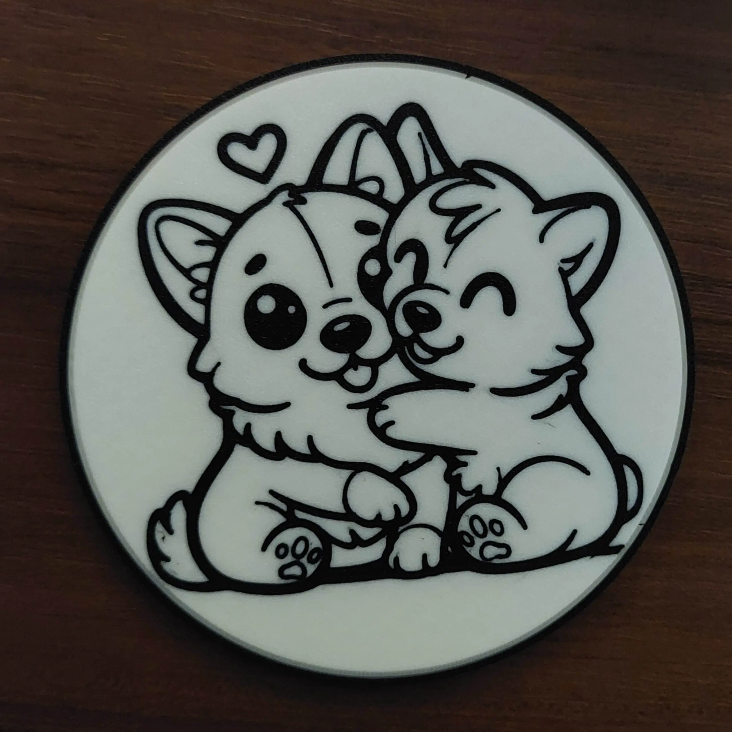 3D Printer Files | 3MF File | Corgi hug Corgi Coaster | Creality Cloud