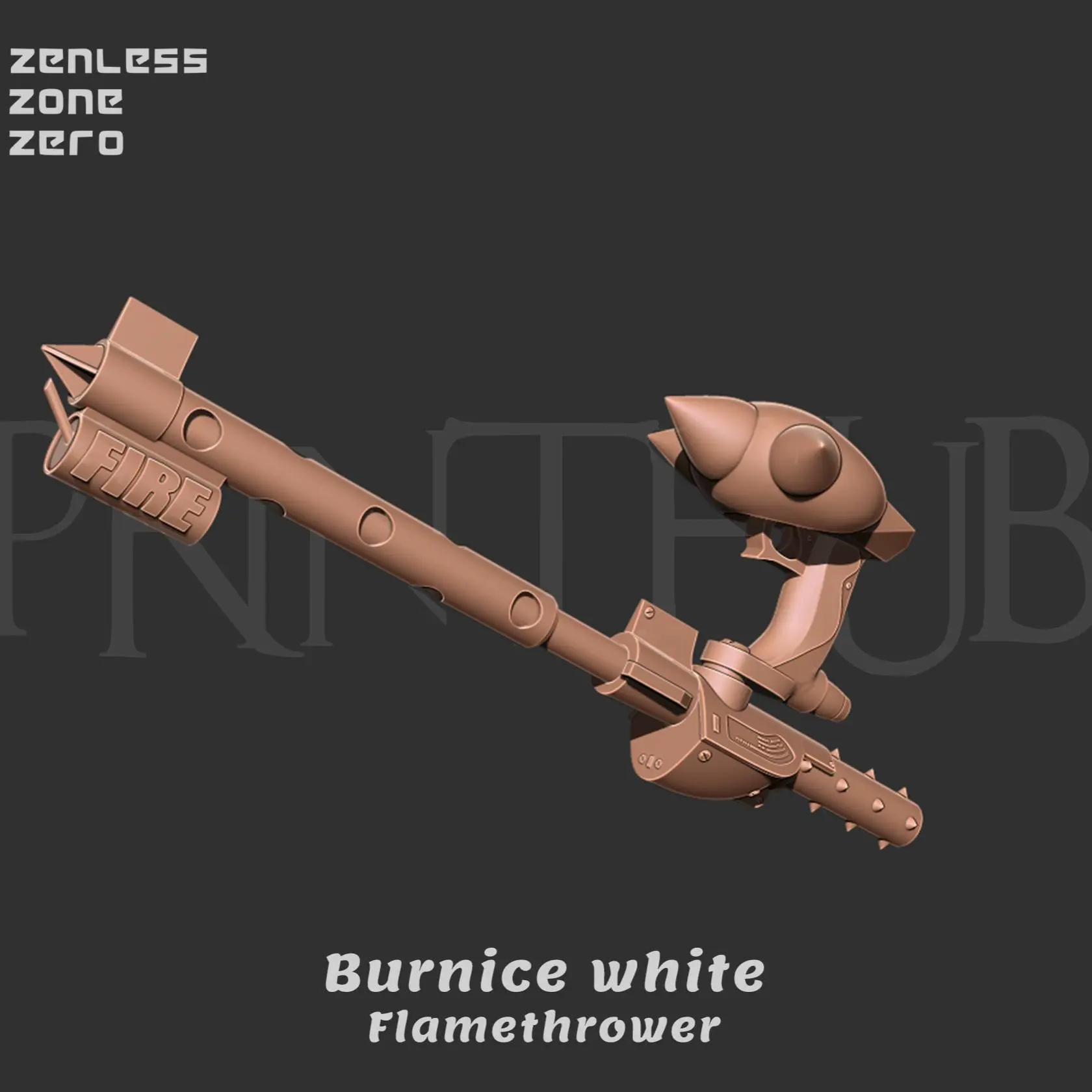 Cosplay STL Download - Burnice white Flamethrower Tank - Zenless zone ...