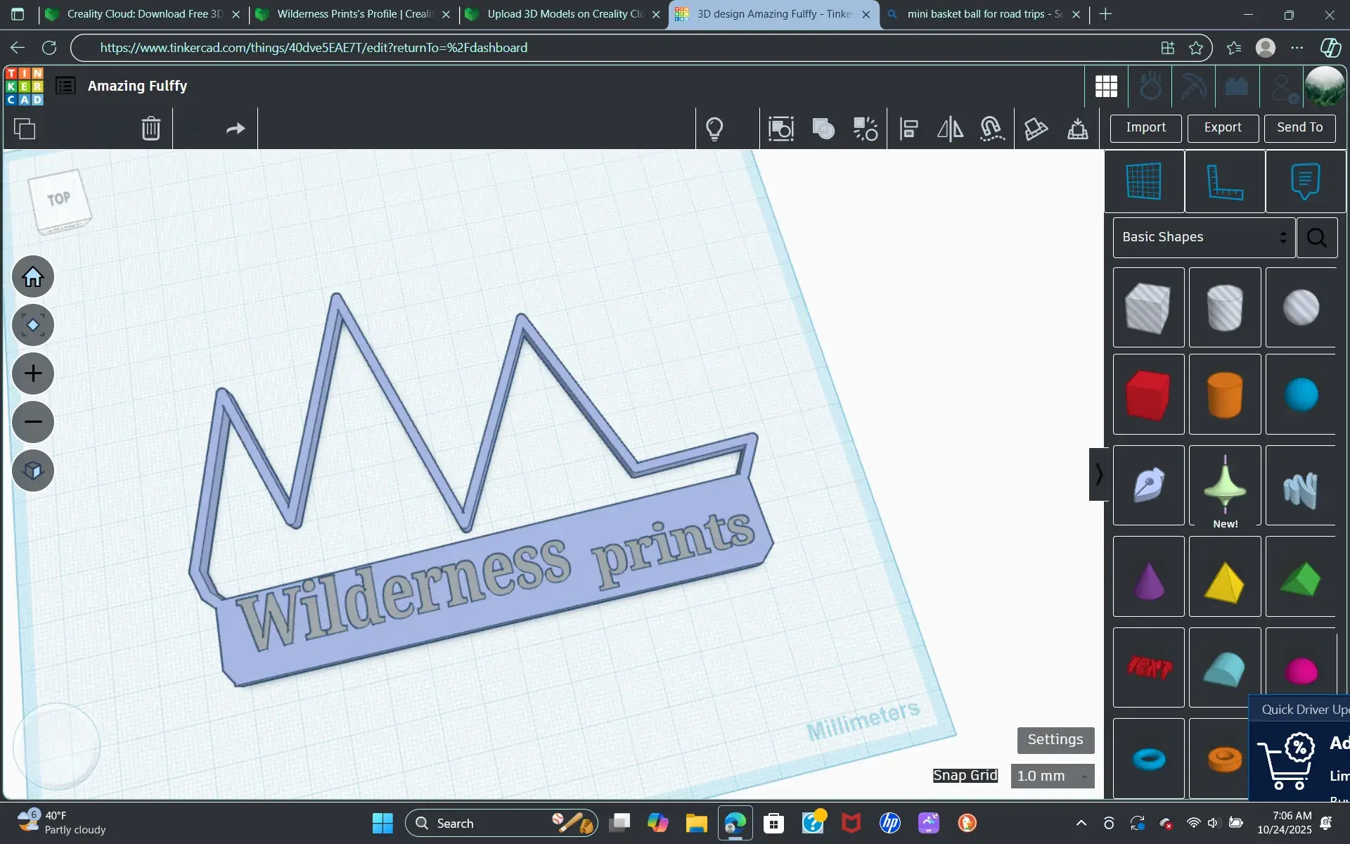 Free Other STL Download - Wilderness Prints Logoby Wilderness Prints