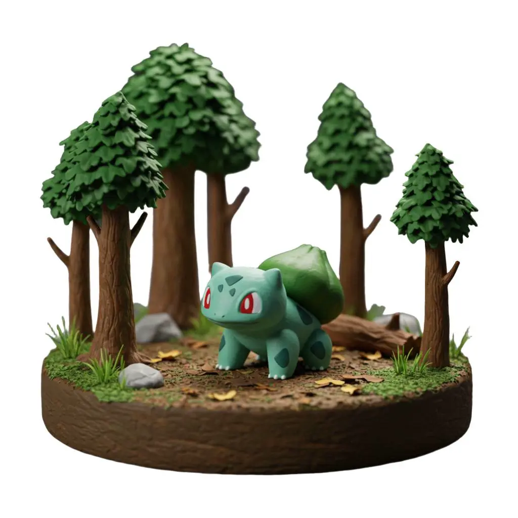 3D Printer Files | 3MF File | bulbassauro diorama floresta | Creality Cloud
