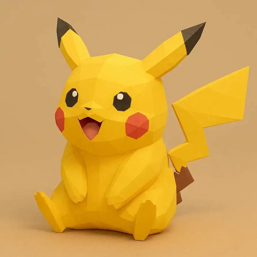 3D Druck Dateien | 3MF Datei | #025 Pikachu – Low Poly Pokémon | Creality Cloud