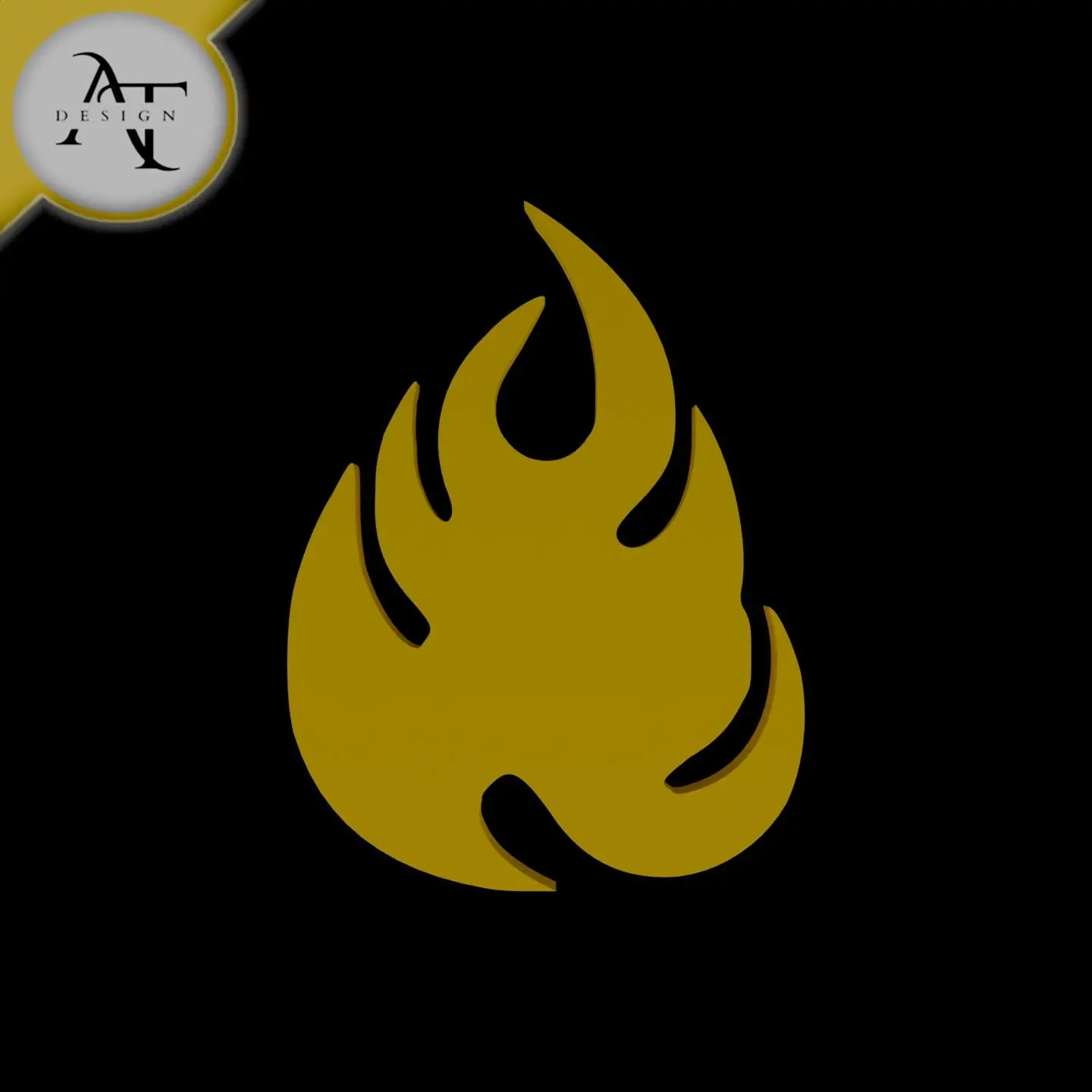 3D Printer Files | 3MF File | Simple Flame Symbol - 2D Art | Creality Cloud