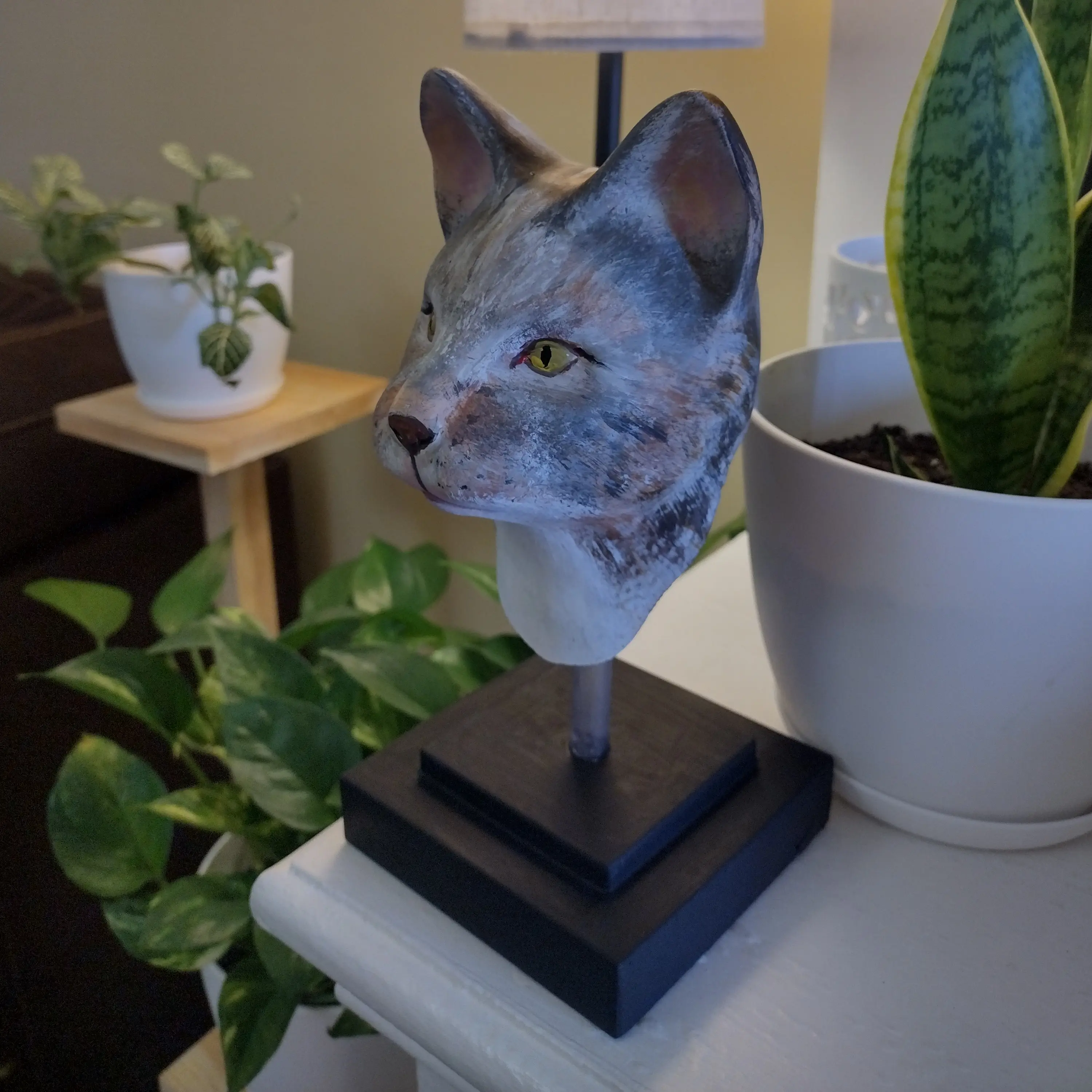 Home Decorations & Ornaments STL Download - cat bust by malbel studio
