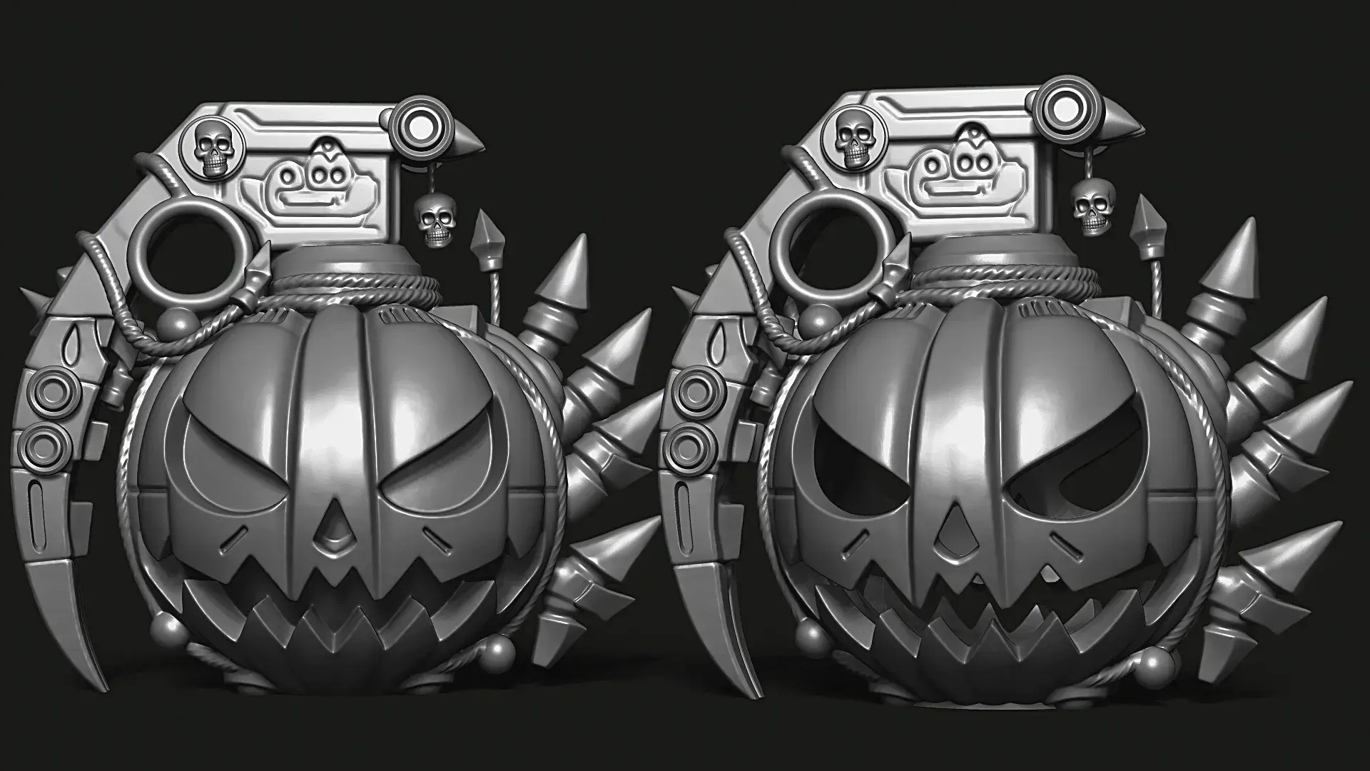 Sculptures & Artworks STL Download - Halloween Grenade Pumpkin – Spooky ...
