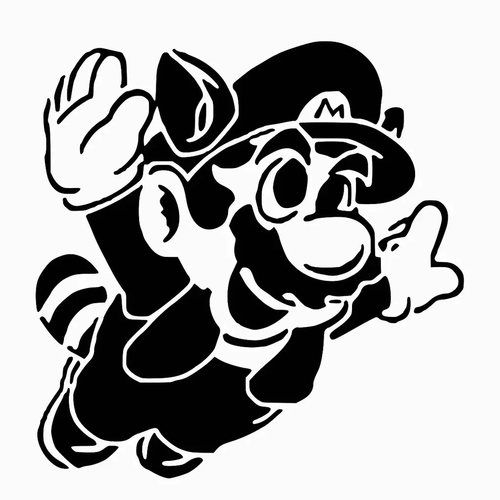 Free Digital Art STL Download - Mario stencil 3by SMT_M 🦊