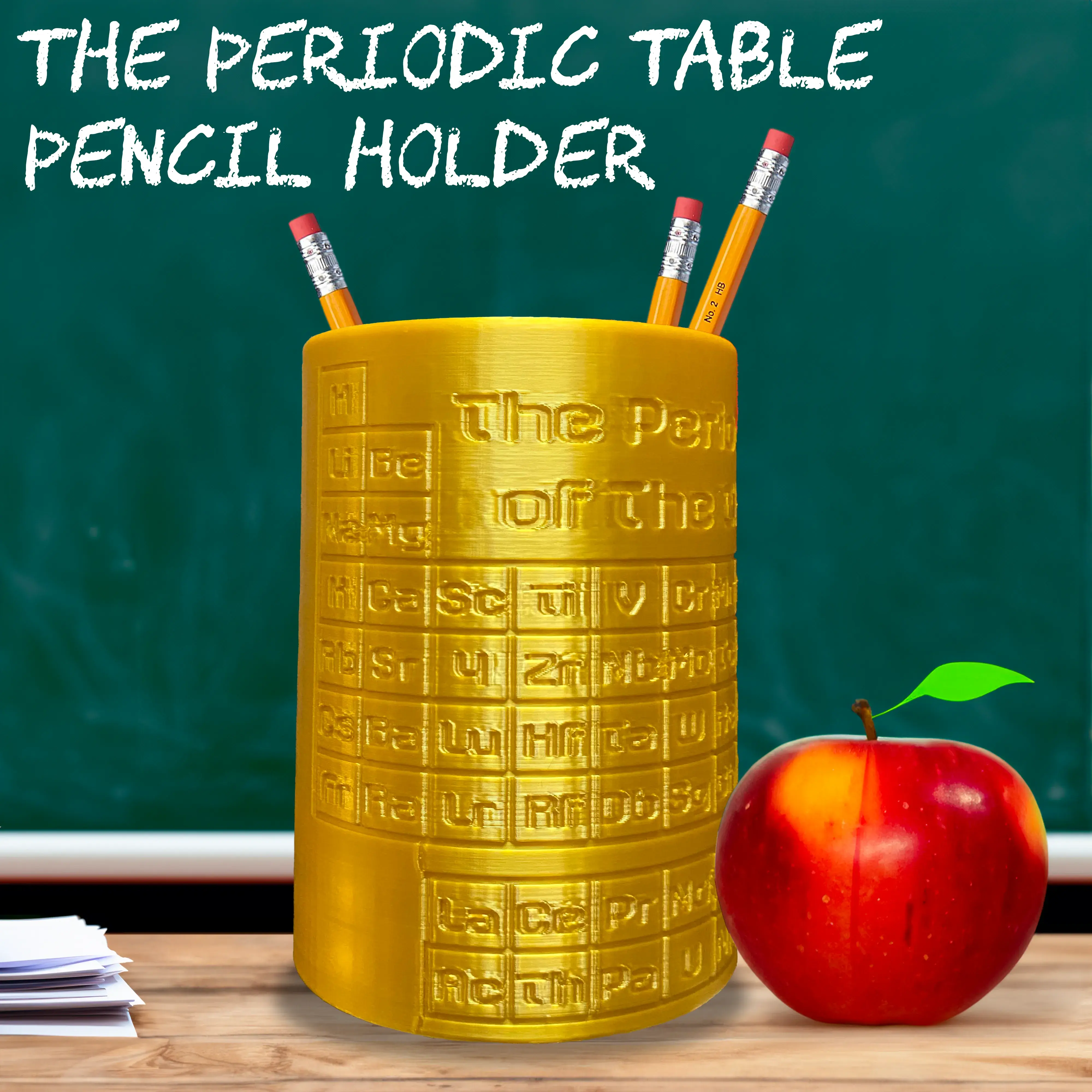 3D Printer Files | 3MF File | Wrap Around Periodic Table Pencil Holder ...