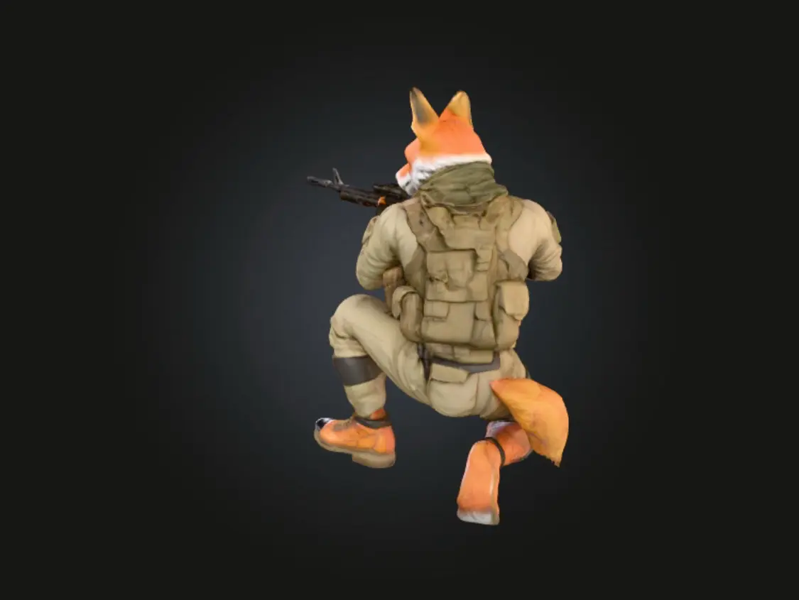 Characters & Creatures STL Download - Kneeling tactical fox sniperby ...