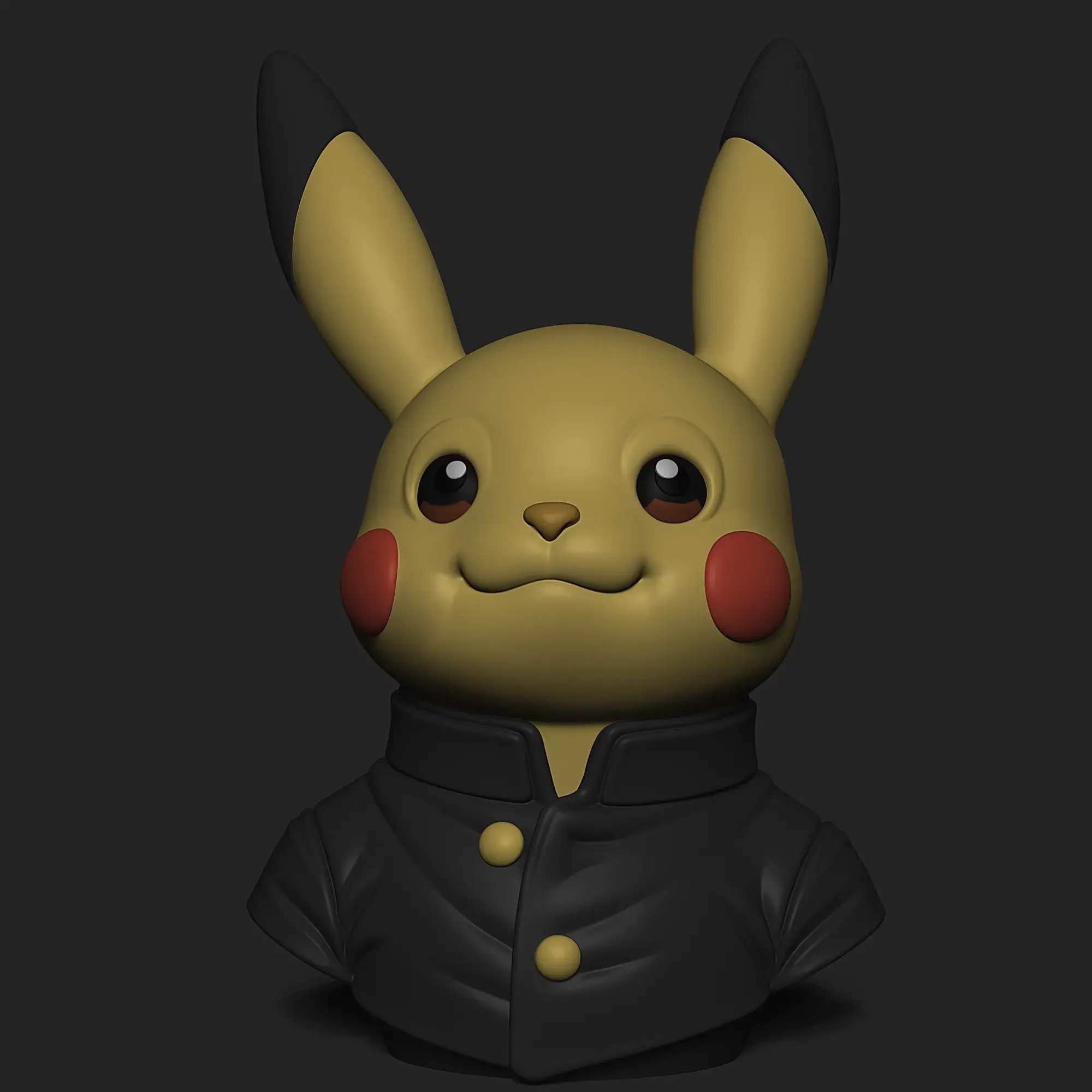 Characters & Creatures STL Download - Pikachu School Uniform Bust – STL ...