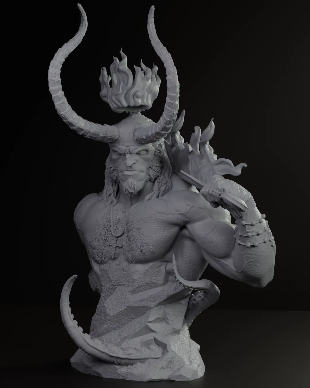 Characters & Creatures STL Descarga - Hellboy bust - Victorianin-3D