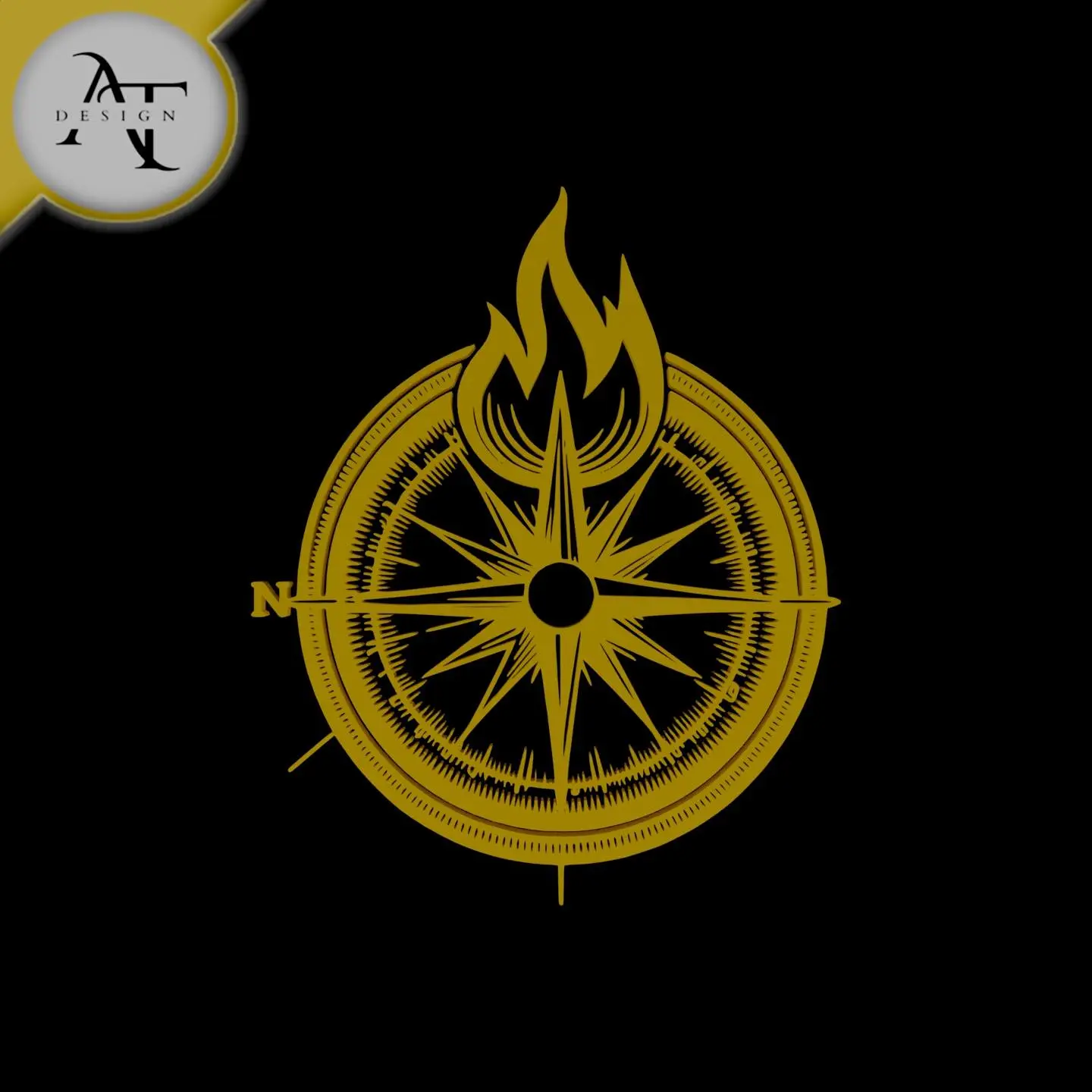 Home Decorations & Ornaments STL Download - Flame compass - Silhouette ...