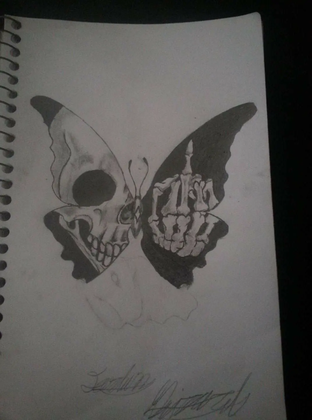 Free Digital Art STL Download - my skull butterfly drawingby I_WIN_X_5150