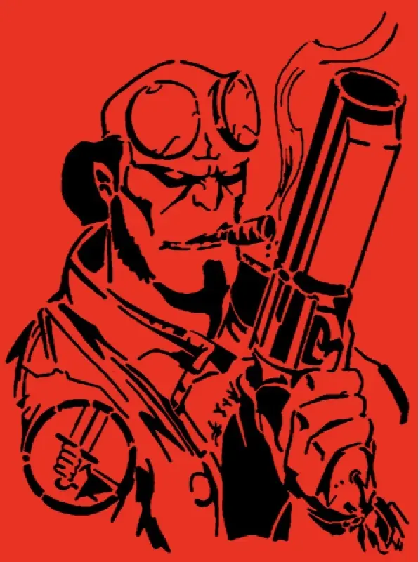Free Digital Art STL Download - Hell Boy stencil 2by SMT_M 🦊