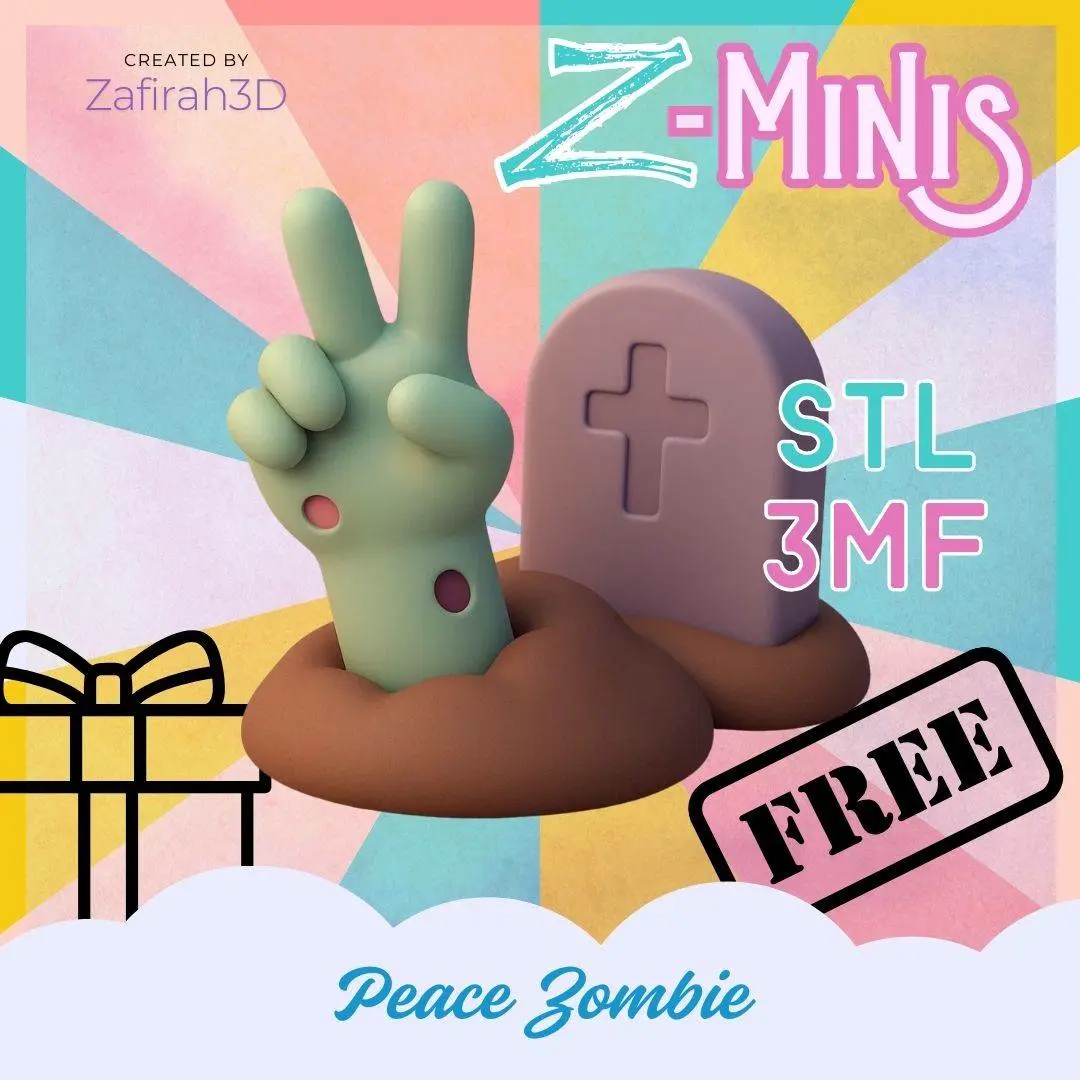 3D Printer Files | 3MF File | Peace Zombie for Free Z-Minis | Creality ...