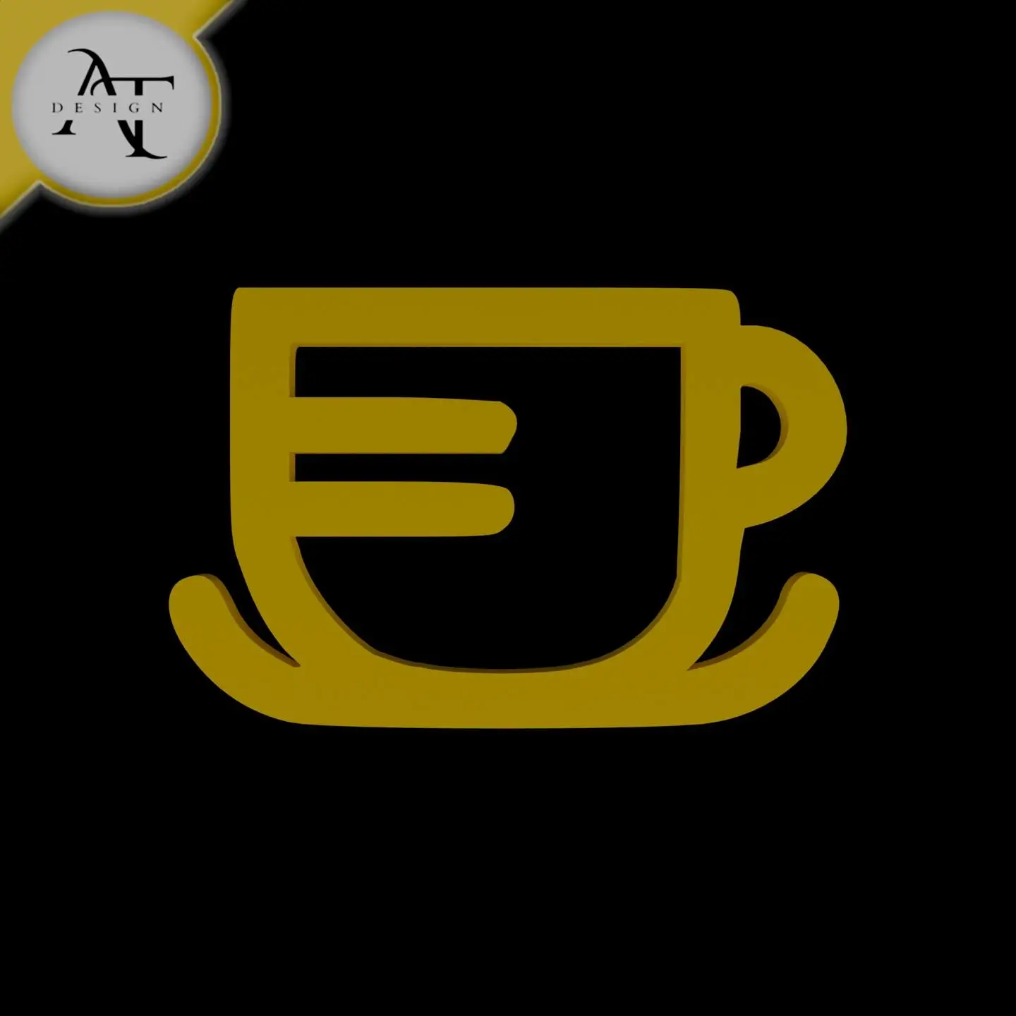 Free Digital Art STL Download - Simple Coffee Cup Symbol - 2D Artby AT ...