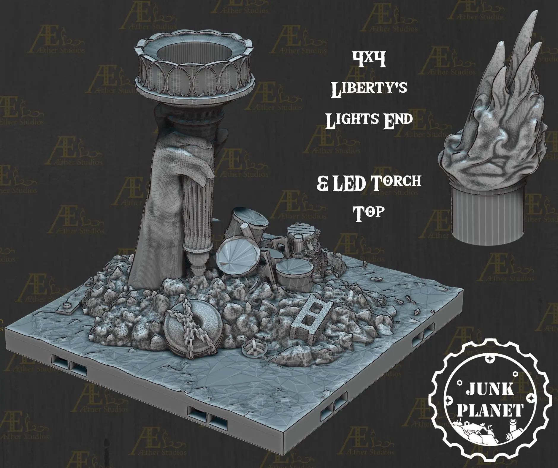 Other STL Download - AEJUNK04 - Junk Planet 4by Aether Studios