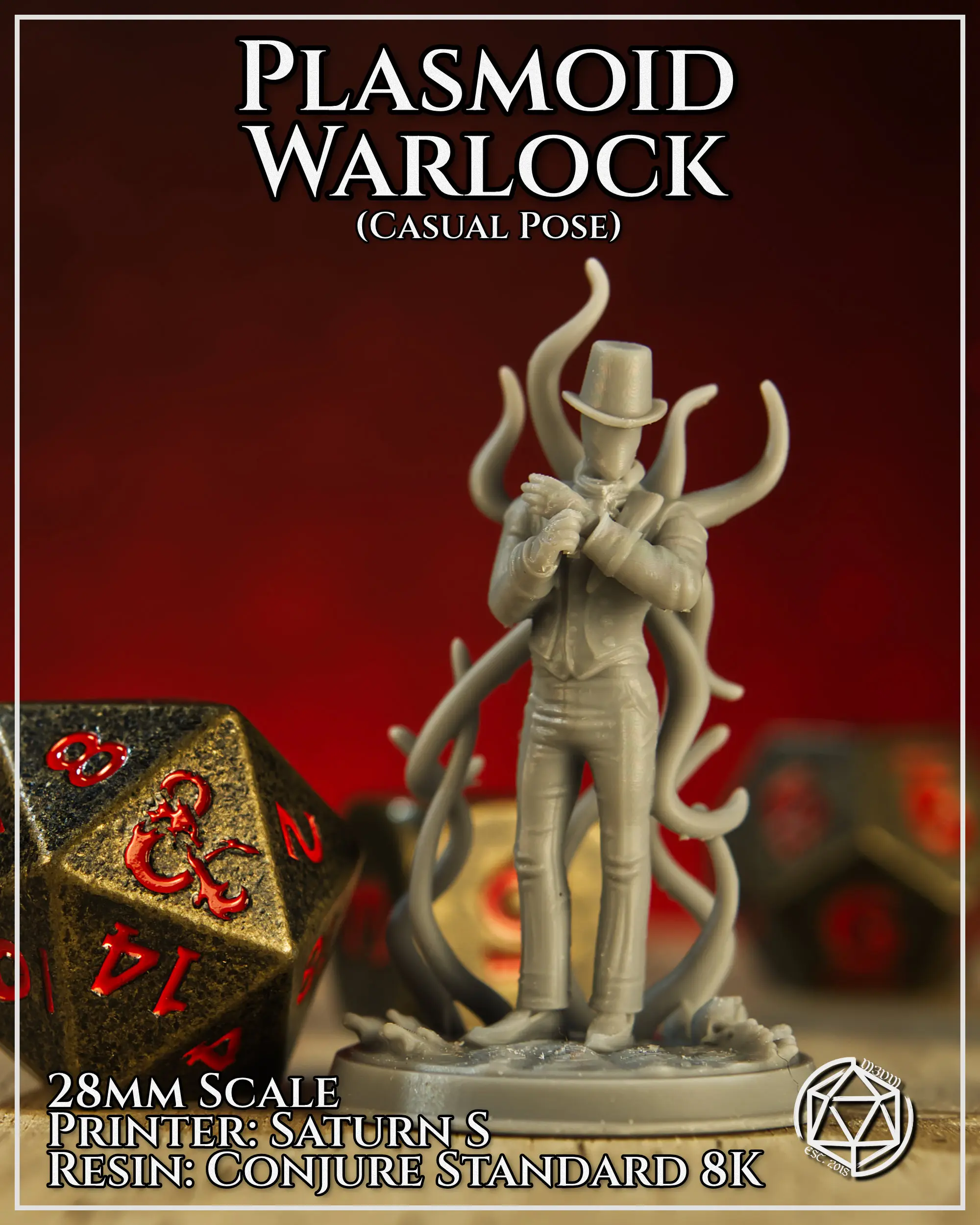 Characters & Creatures STL Download - Plasmoid Warlock (Casual)by M3DM