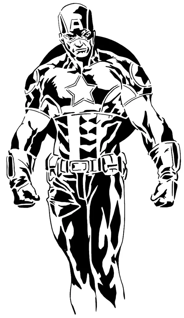 Free Digital Art STL Download - Captain America stencil 6by SMT_M 🦊