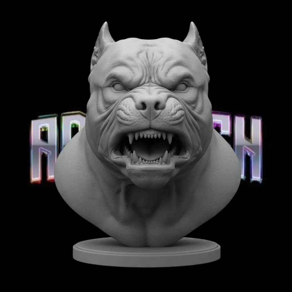 3D Printer Files | 3MF File | BUST OF furious pitbull | Creality Cloud