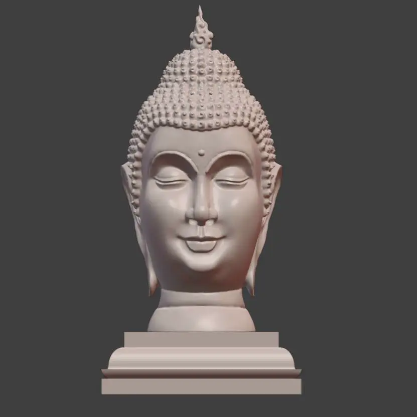 Sculptures & Artworks STL Download - Serene Buddha Head 3D Model ...