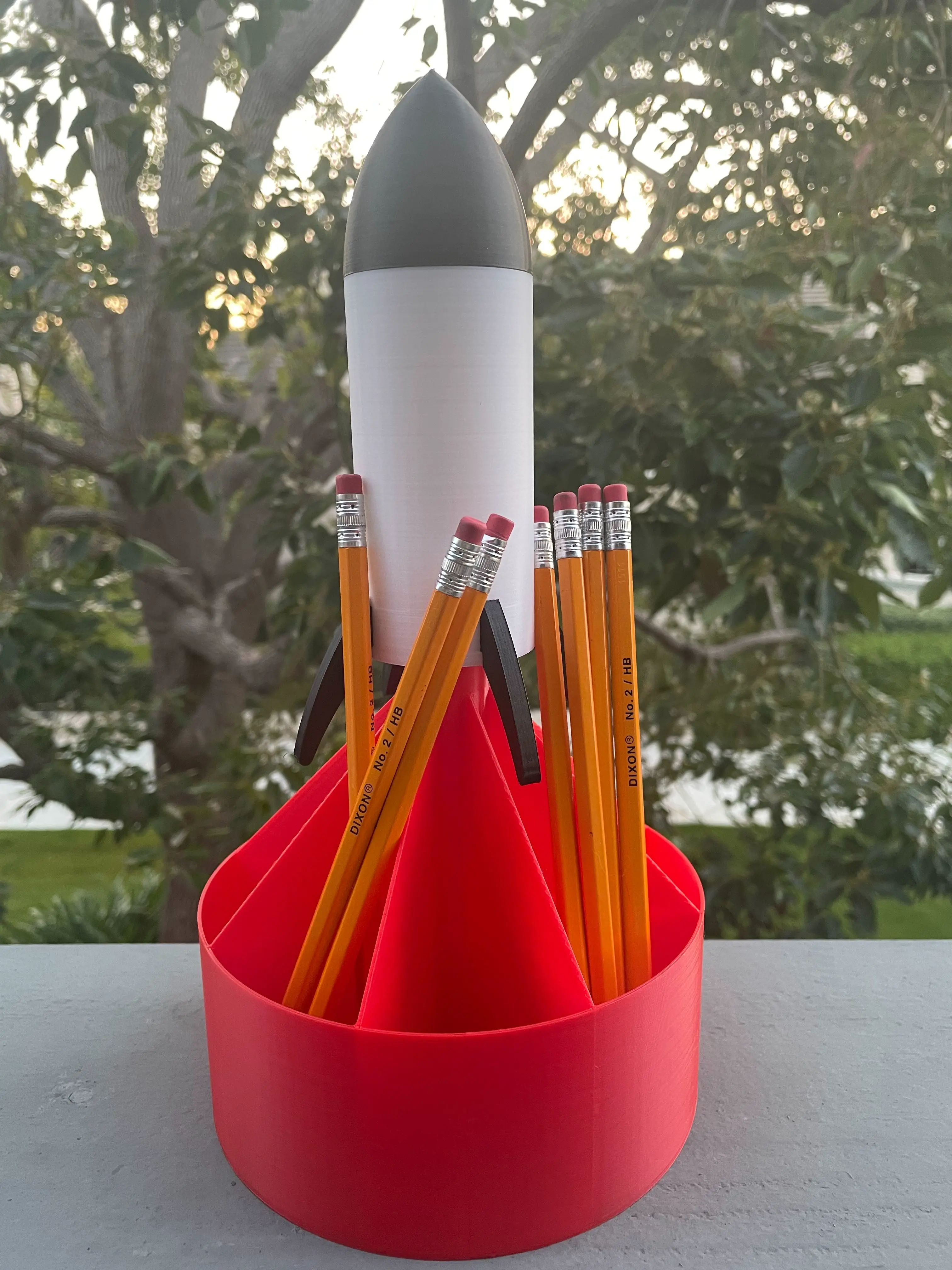 Stationery & Learning Tools STL Download - Rocket Ship Desk Organizer ...