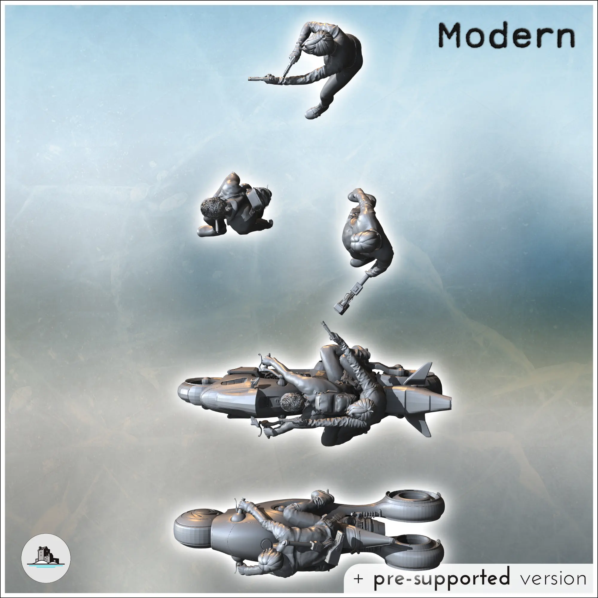 Other STL Download - Set of six post-apocalyptic gang members with two ...