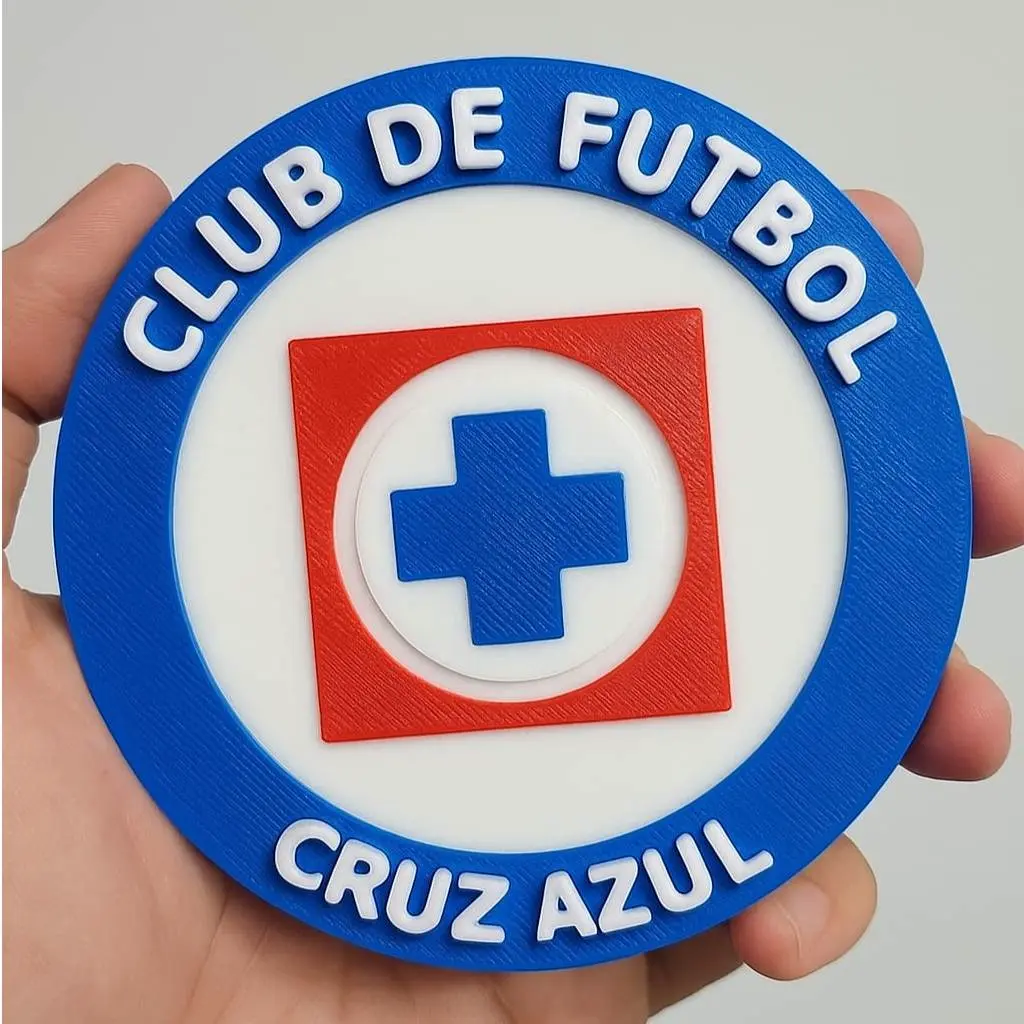 Badges & Coins STL Download - Imán Cruz Azul por Piezas – Logo 3D de ...