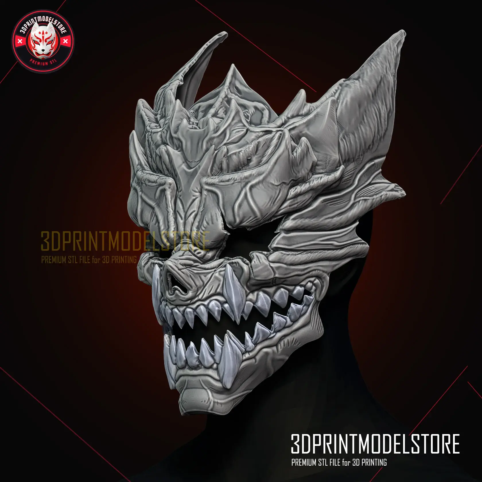 Cosplay STL Download - Kaiju No 8 Mask Movable Jaw - Monster 8 Hibino ...