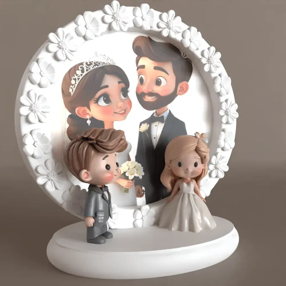 3D Printer Files | 3MF File | Cute Wedding Frame 3D Model – STL for ...