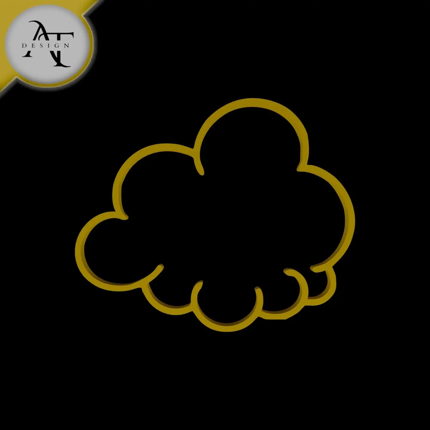 Free Digital Art STL Download - Simple Cloud Symbol - 2D Artby AT Design