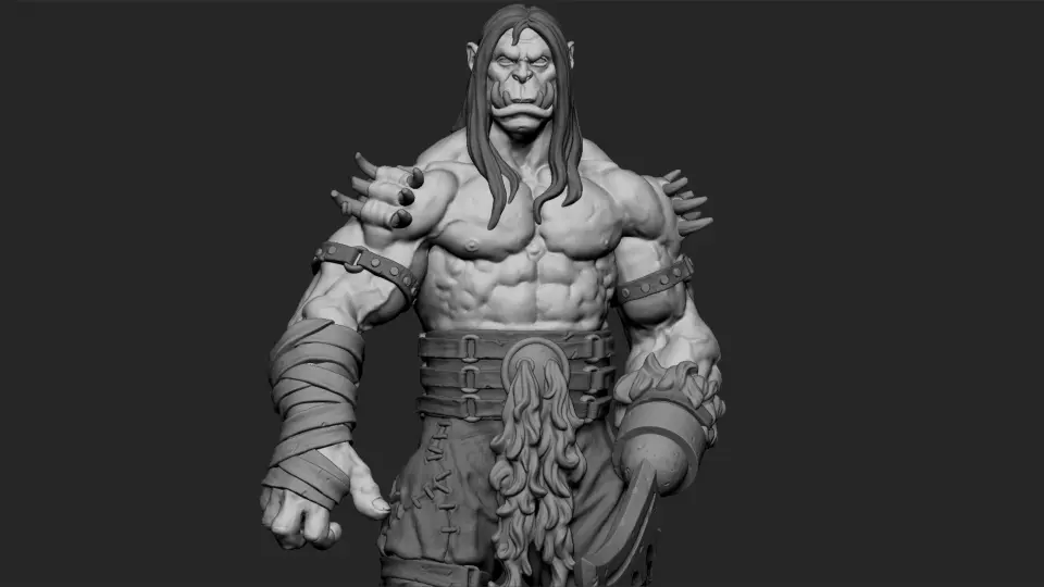 Characters & Creatures STL Download - Orc Warriorby AS ART