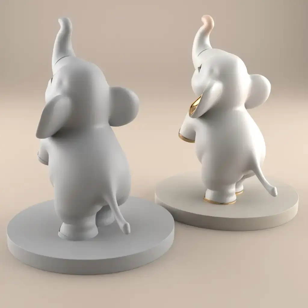 Sculptures & Artworks STL Download - Cute Baby Elephant 3D STL File for ...