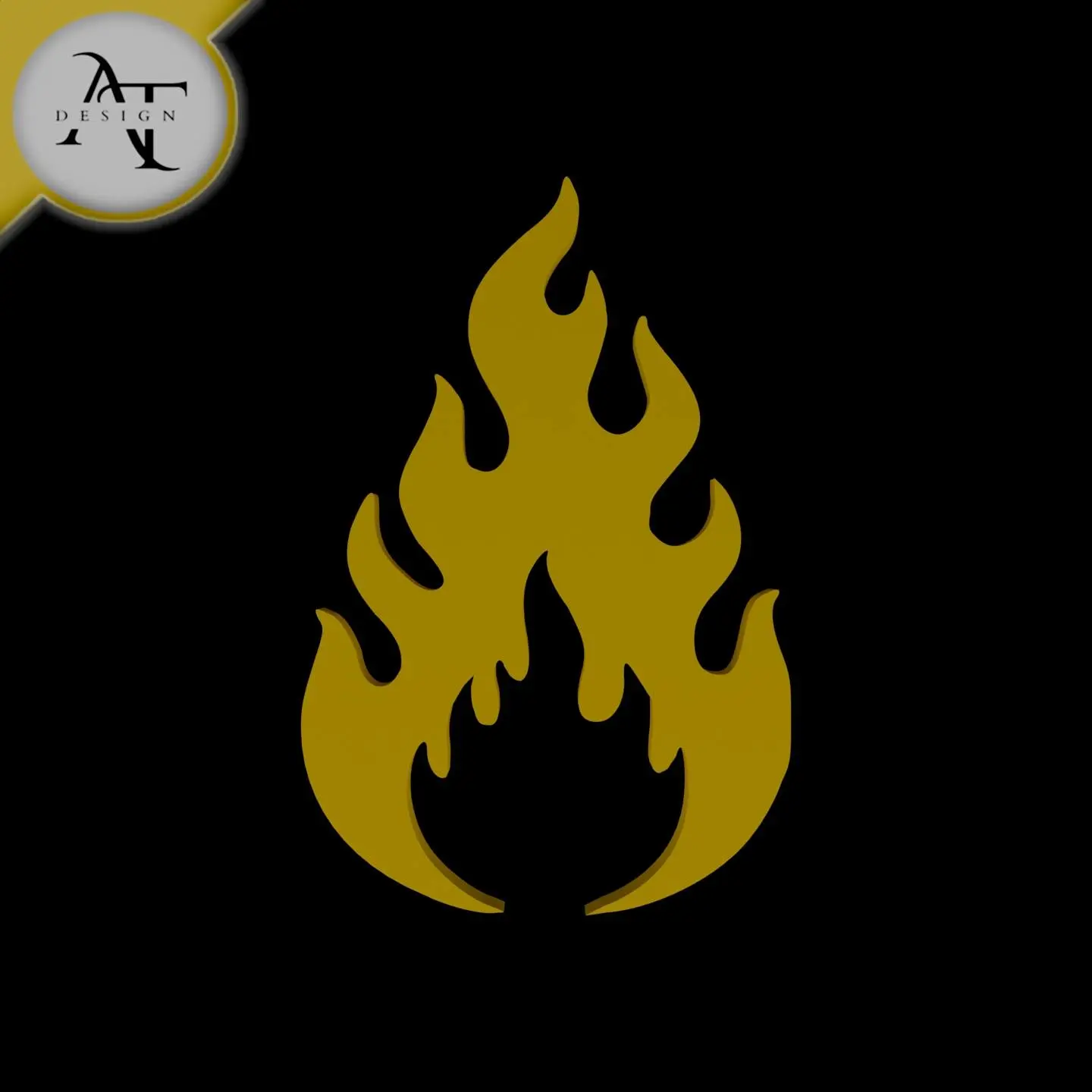 3D Printer Files | 3MF File | Simple Flame Symbol - 2D Art | Creality Cloud