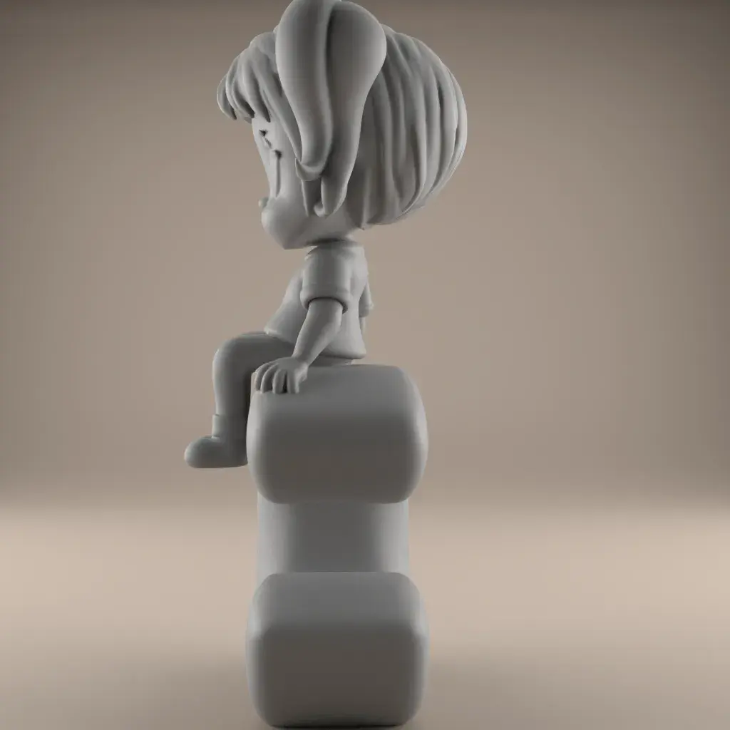 Home Decorations & Ornaments STL Download - Cute Girl Sitting on Letter C STL – 3D Model for ...