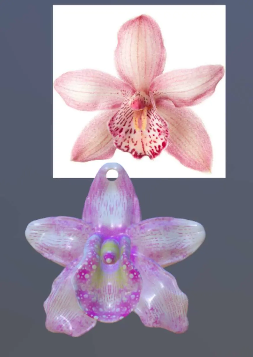 Jewelry & Accessories STL Download - orchid flower pendant by malbel studio