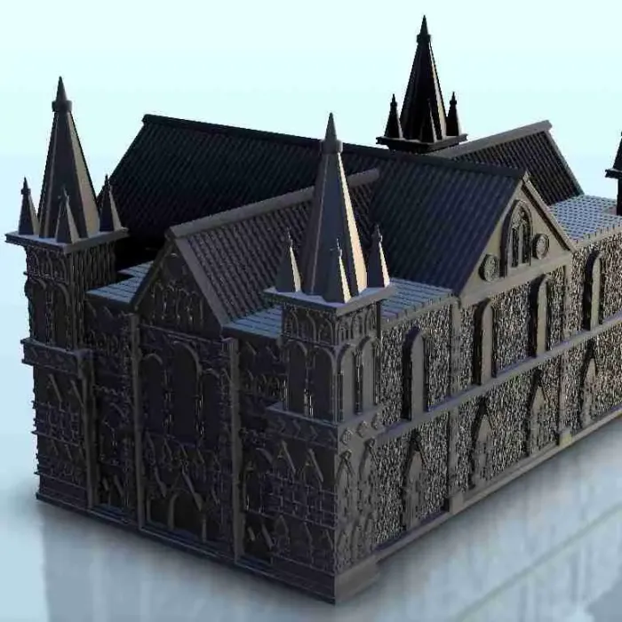 Other STL Download - Gothic monastry 3 - scenery medieval miniatures ...