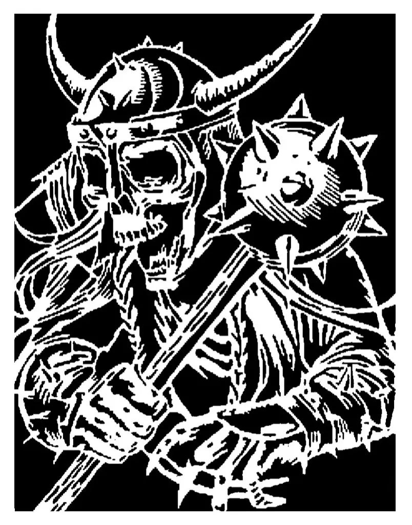 Free Characters & Creatures STL Download - Skeleton Warrior stencilby ...