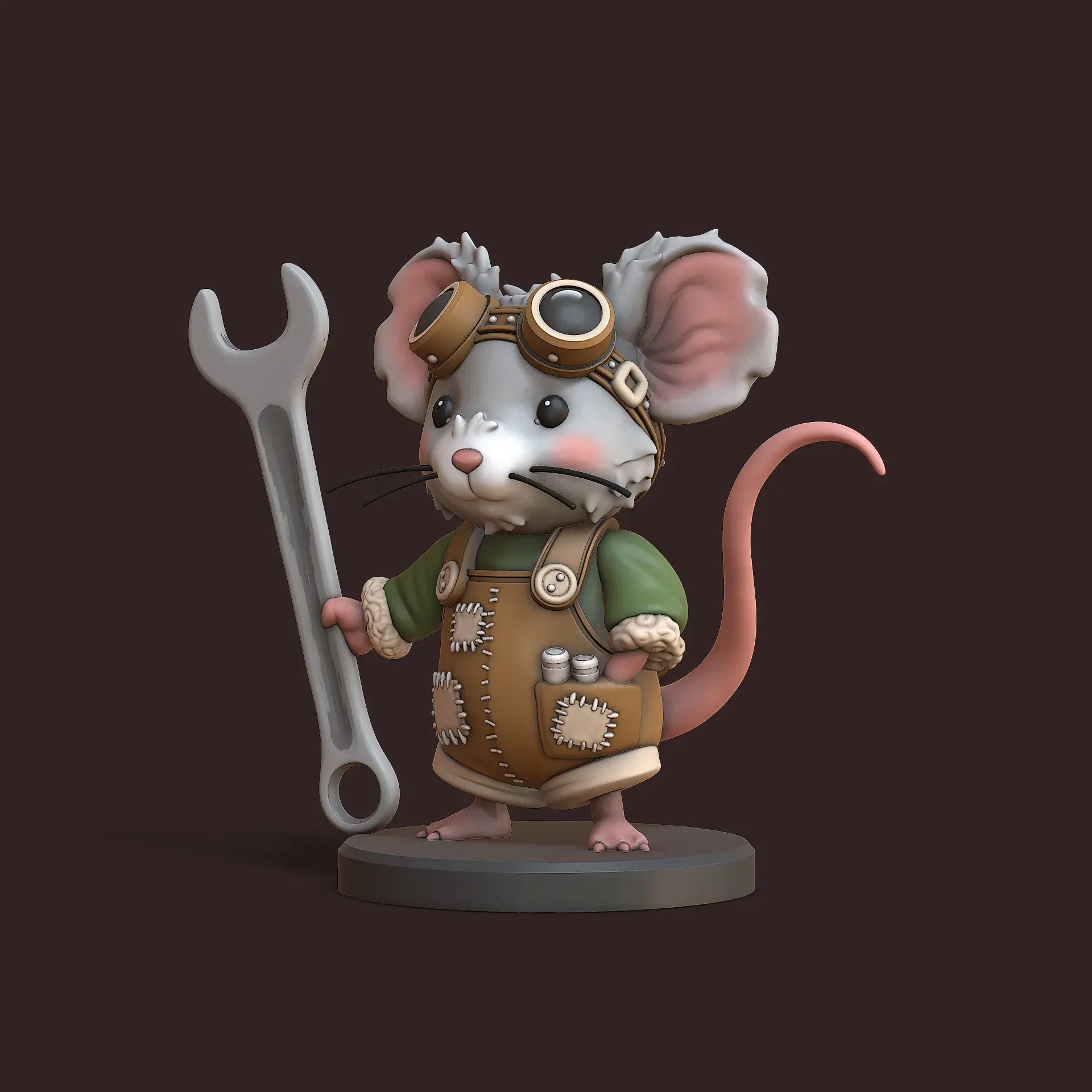 Miniature Games & Accessories STL Download - Rat Steampunkby stlToon