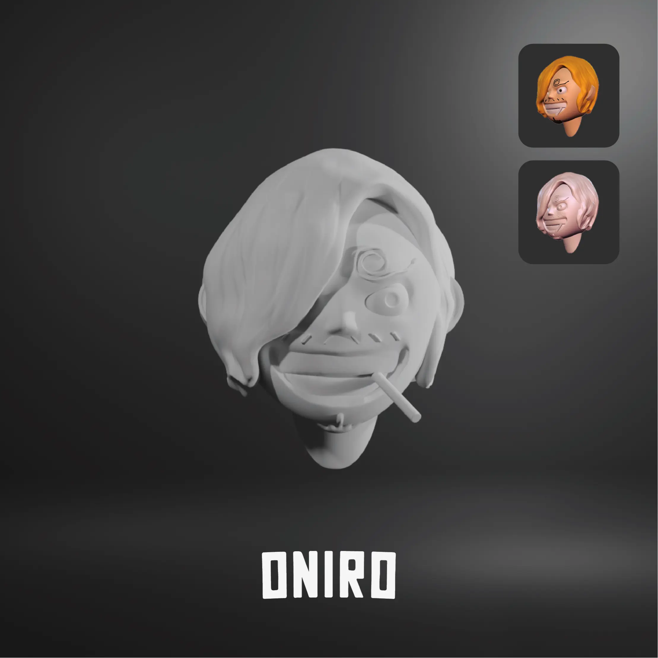 3D Printer Files | 3MF File | Sanji (Oniro Style) for wall mount ...