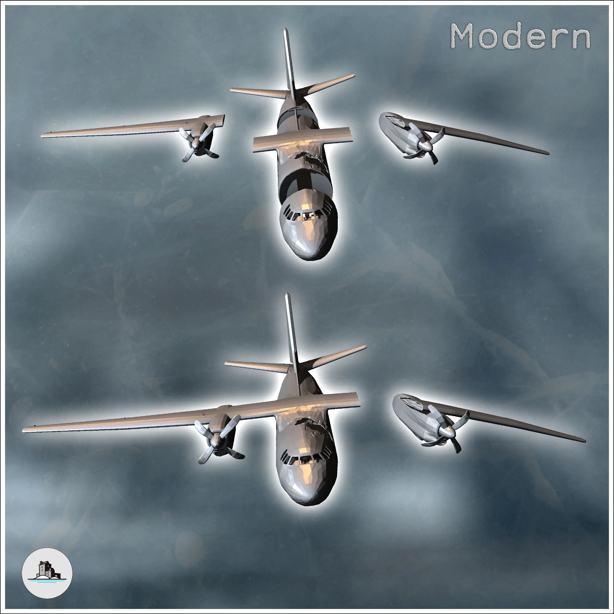 Drones & Aircraft STL Download - Modern twin-engine transport aircraft ...