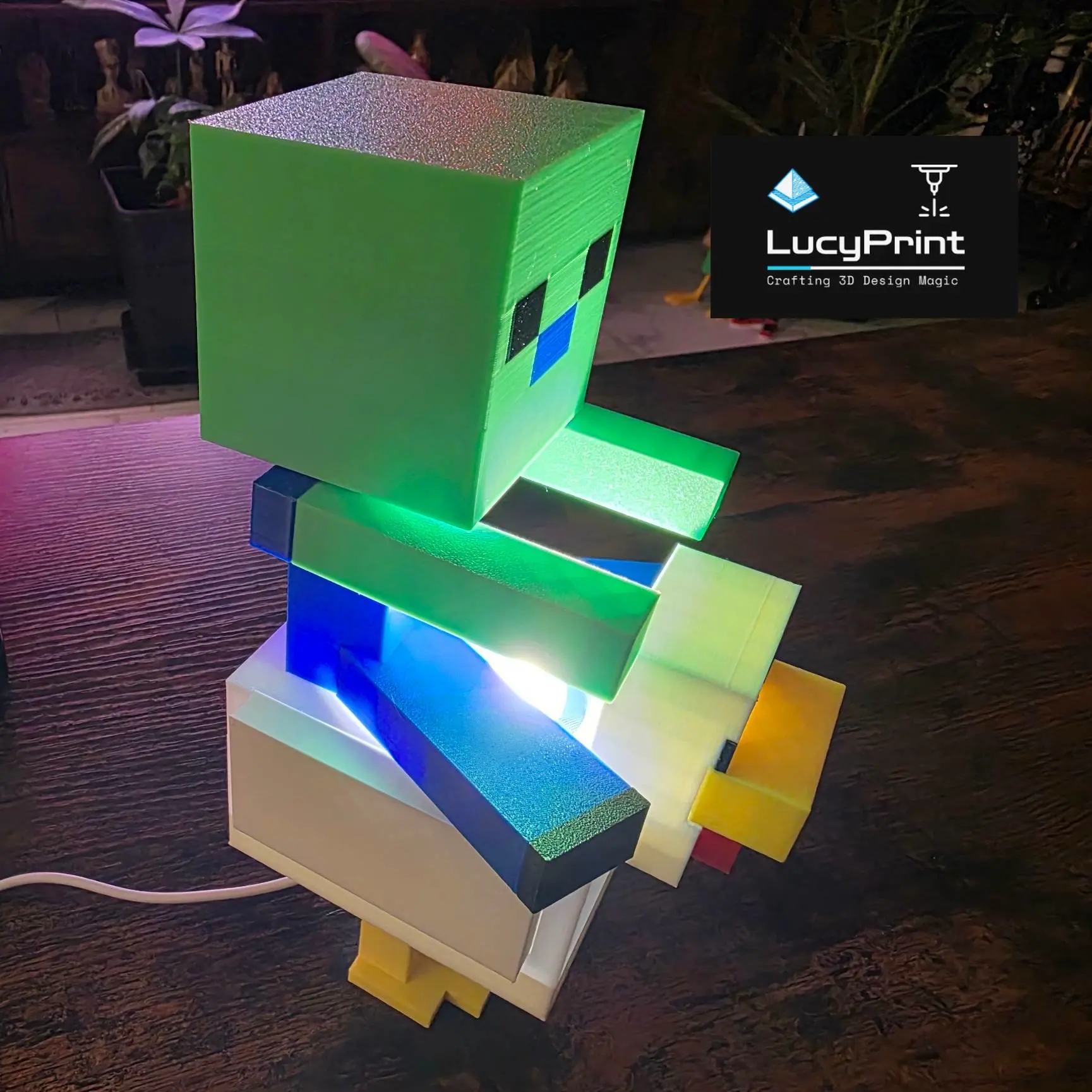 3D Printer Files | 3MF File | Minecraft Chicken Rider 3D Lightbox | Creality Cloud