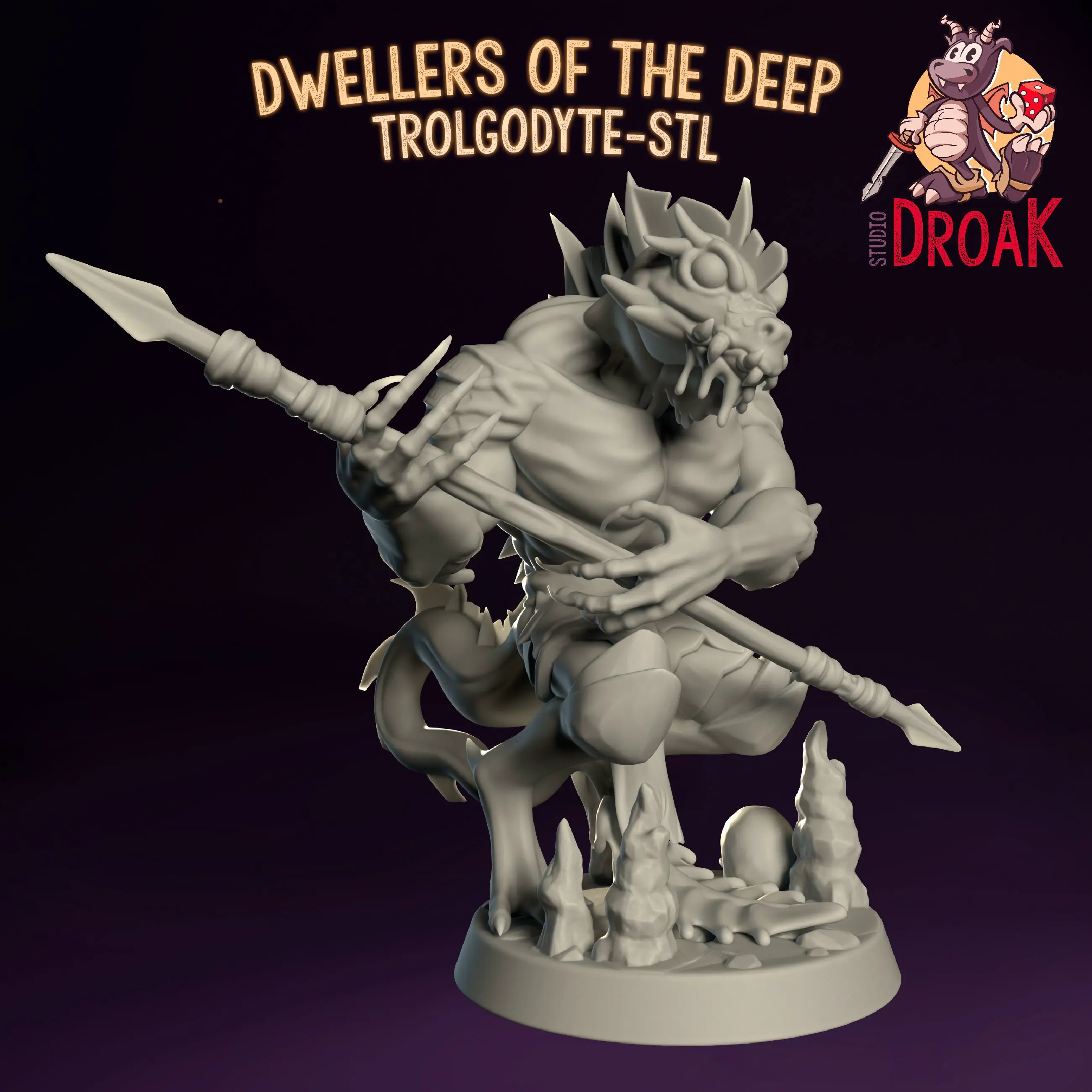 Characters & Creatures STL Download - Troglodyte - Dwellers of the ...